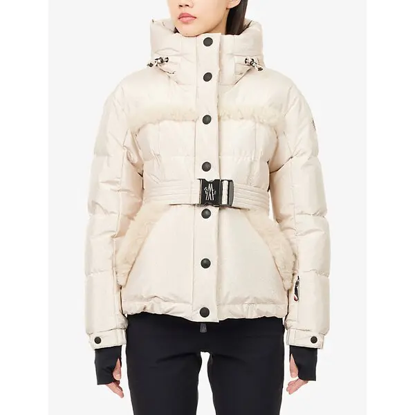 Moncler Mondim Metallic Shearling Down Ski Jacket