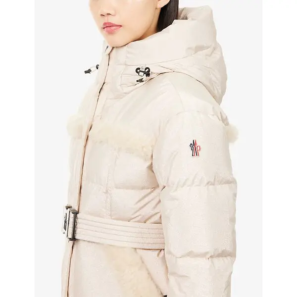 Moncler Mondim Metallic Shearling Down Ski Jacket