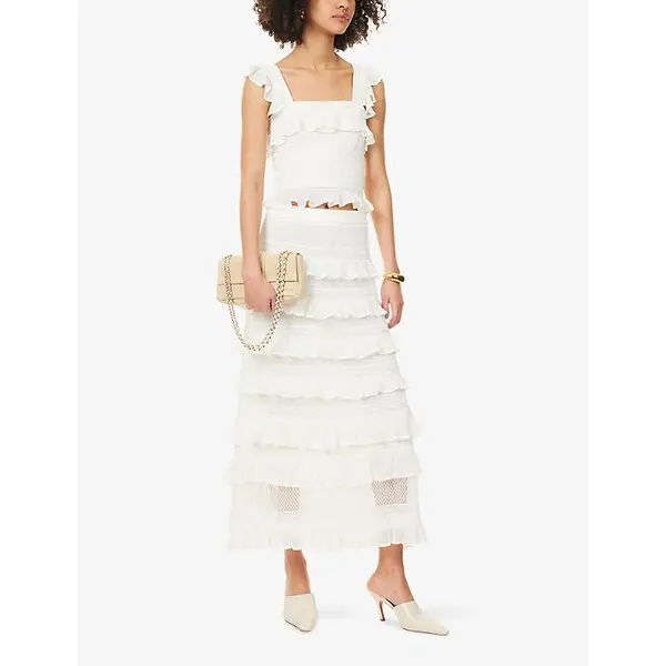 Zimmermann Luna Lace Frill Knitted Cami Top