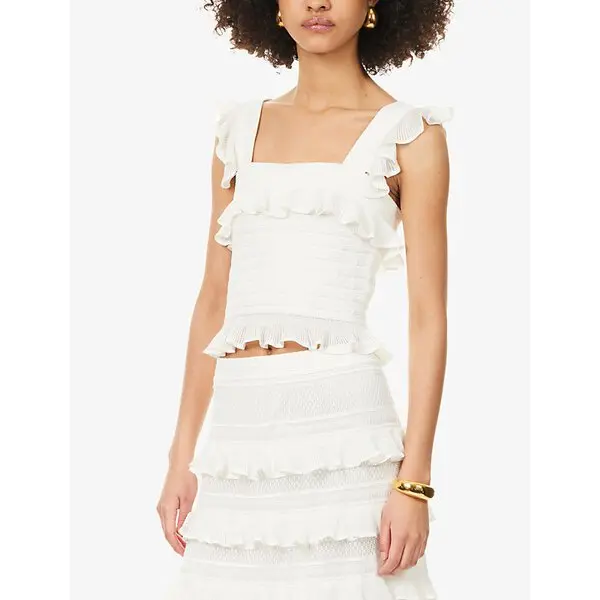 Zimmermann Luna Lace Frill Knitted Cami Top