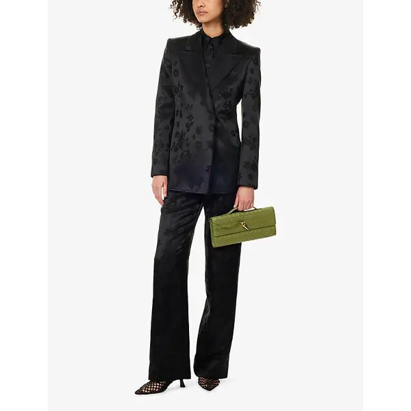 Gabriela Hearst Aleah Textured Silk Blazer - Black