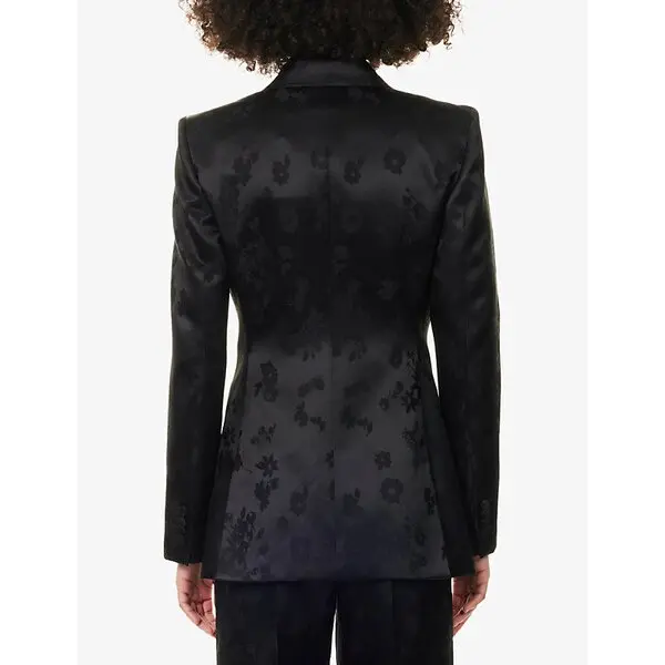Gabriela Hearst Aleah Textured Silk Blazer - Black