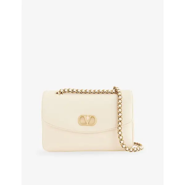 Valentino Garavani Djuna Medium Leather Shoulder Bag - Butter White