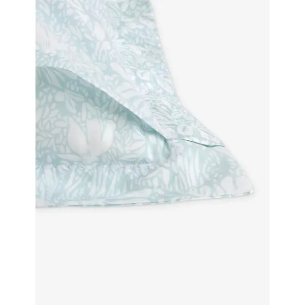 YVES DELORME Capri Floral-print Cotton-sateen Oxford Pillowcase 65cm X 65cm - Aqua