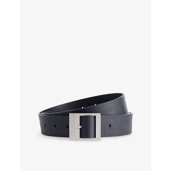 Rick Owens Branded-buckle Leather Belt - Black