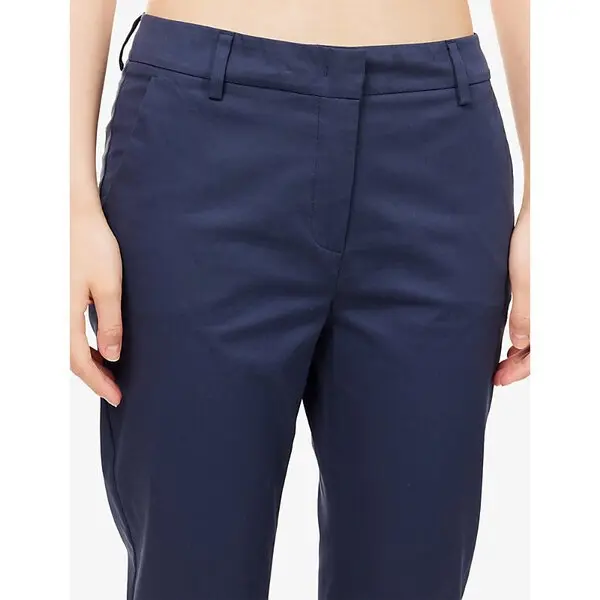 Max Mara Cropped Cigarette Slim-fit Trousers - Navy
