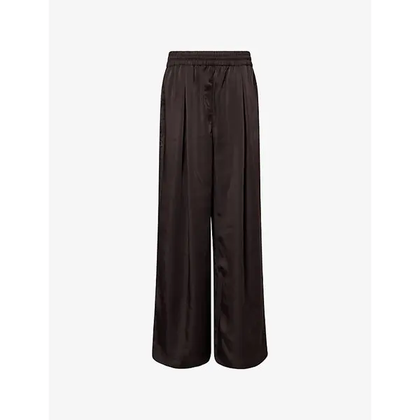 Lacoste Pleat Relaxed Satin Track Trousers - Brown