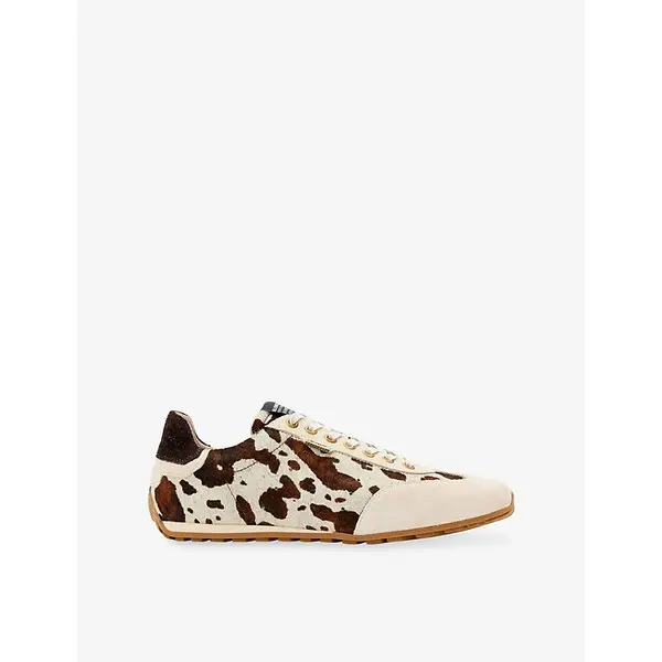 ALLSAINTS Liam Cow-print Suede Trainers