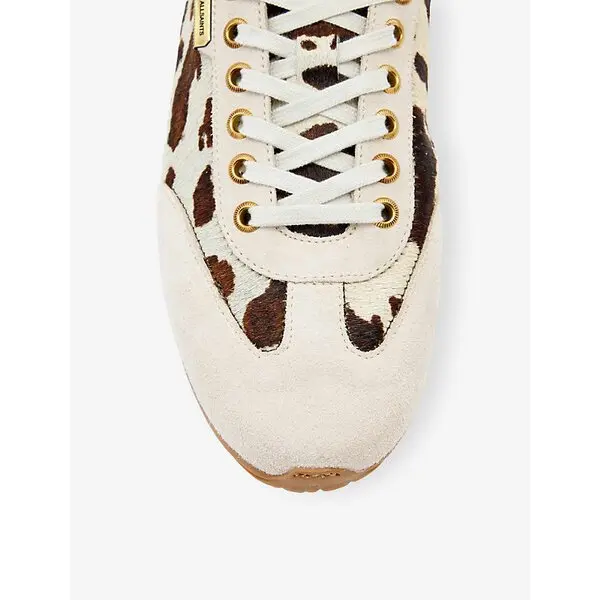 ALLSAINTS Liam Cow-print Suede Trainers