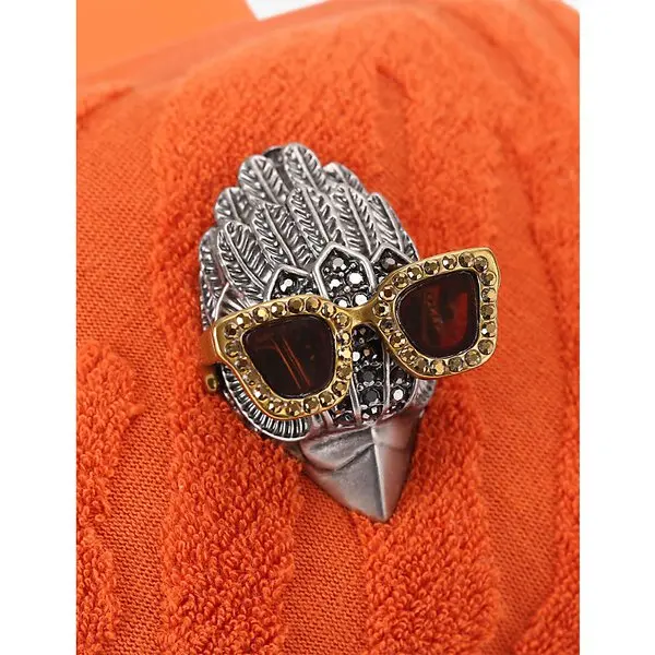 Kurt Geiger Eagle Puff Fabric Slides - Orange