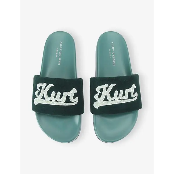 Kurt Geiger Script Suede Slides
