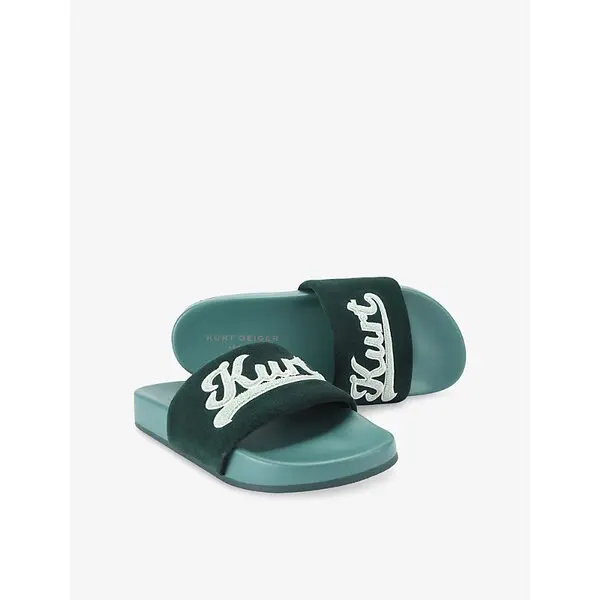 Kurt Geiger Script Suede Slides