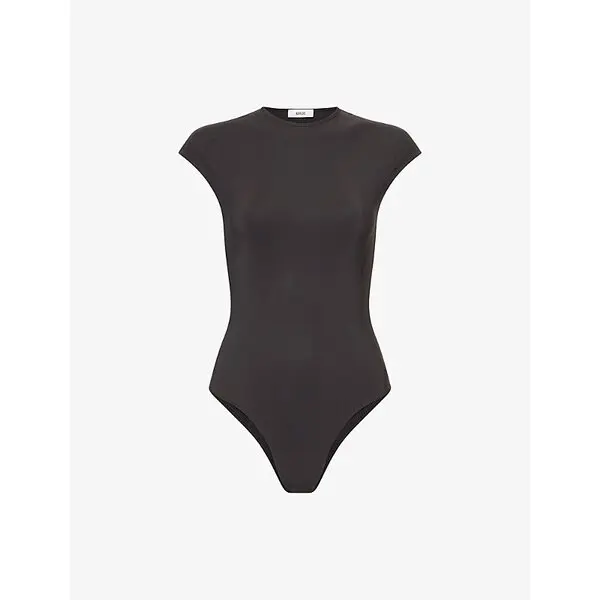 AGOLDE Agata Short-sleeve Stretch-jersey Bodysuit - Carob