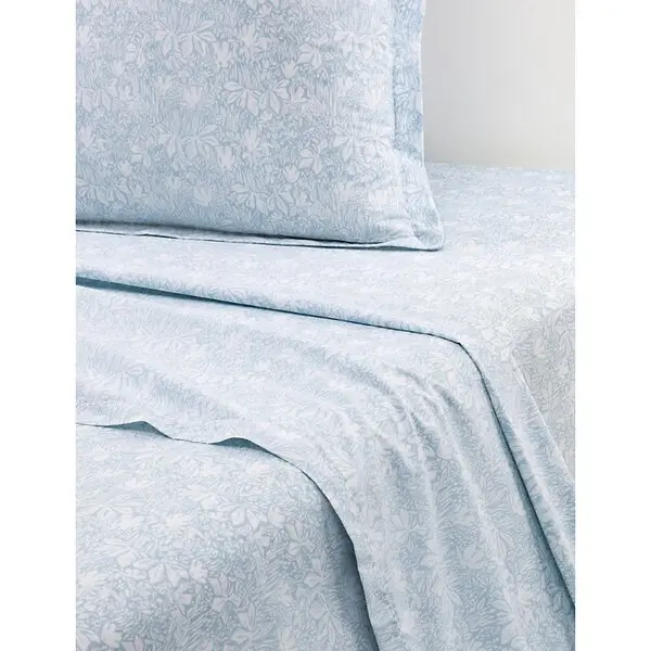 YVES DELORME Capri Cotton Flat Sheet - Aqua