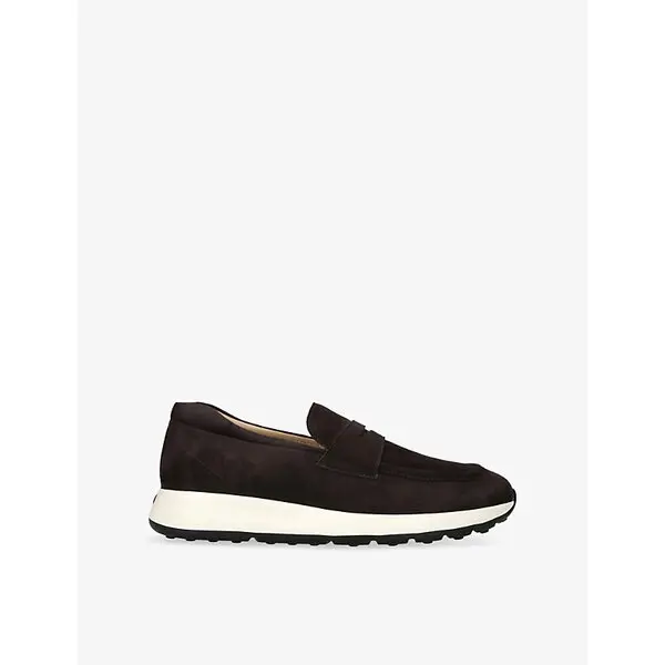 TOD'S Mocassino Sportivo 79k Suede Loafers - Dark Brown