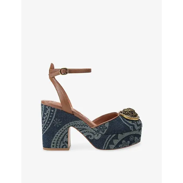 Kurt Geiger Chelsea Denim Platform Heels