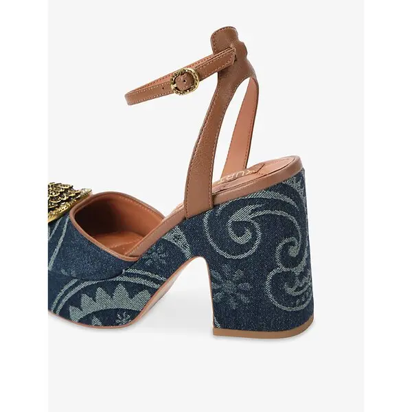 Kurt Geiger Chelsea Denim Platform Heels