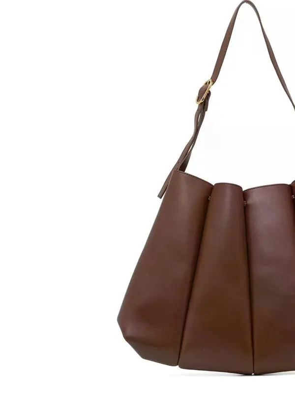 THEMOIRE Calipso Pleated Shoulder Bag - Brown