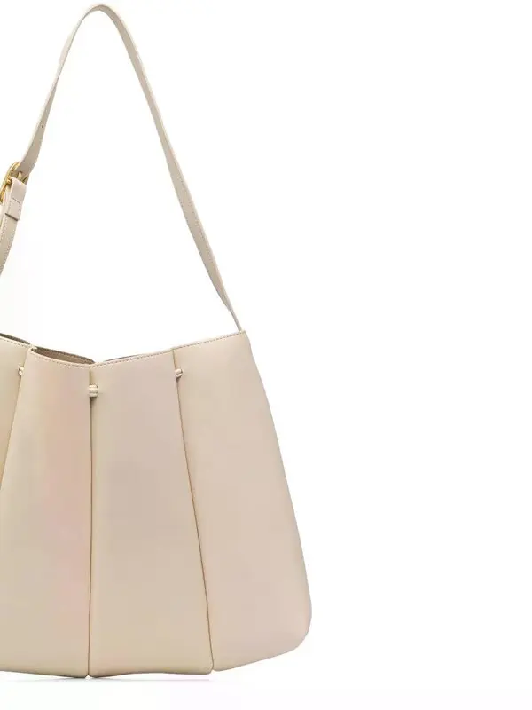 THEMOIRE Calipso Pleated-effect Shoulder Bag - Neutrals