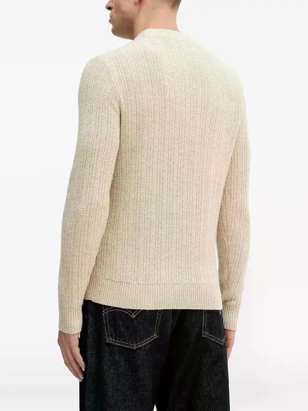 HACKETT Crew Neck Ribbed Knit Sweater