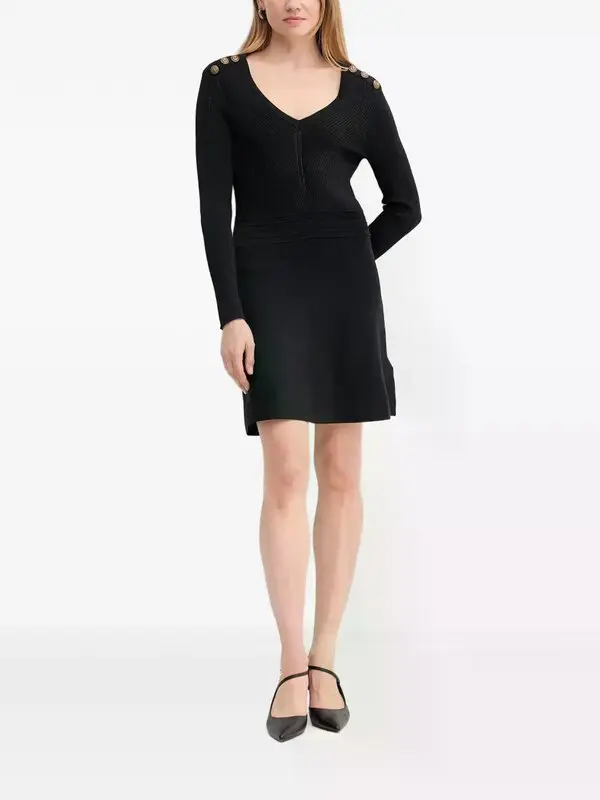 GAUDI Button-embellished V-neck Mini Dress