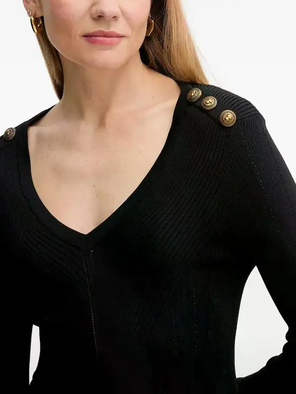 GAUDI Button-embellished V-neck Mini Dress