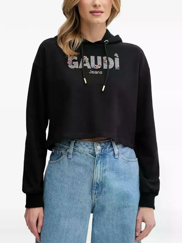 GAUDI Embellished Cropped Hoodie