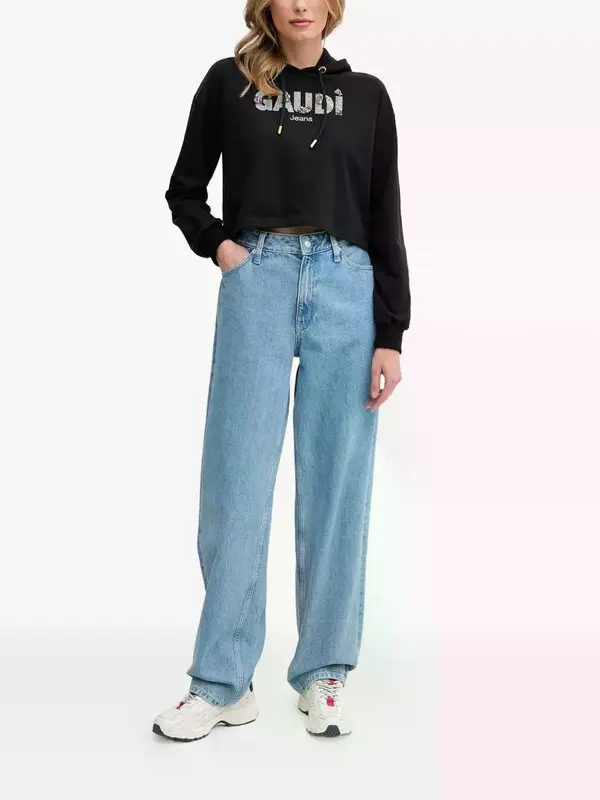 GAUDI Embellished Cropped Hoodie