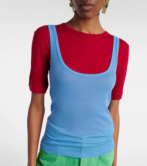 Versace Medusa Virgin Wool Tank Top - Blue