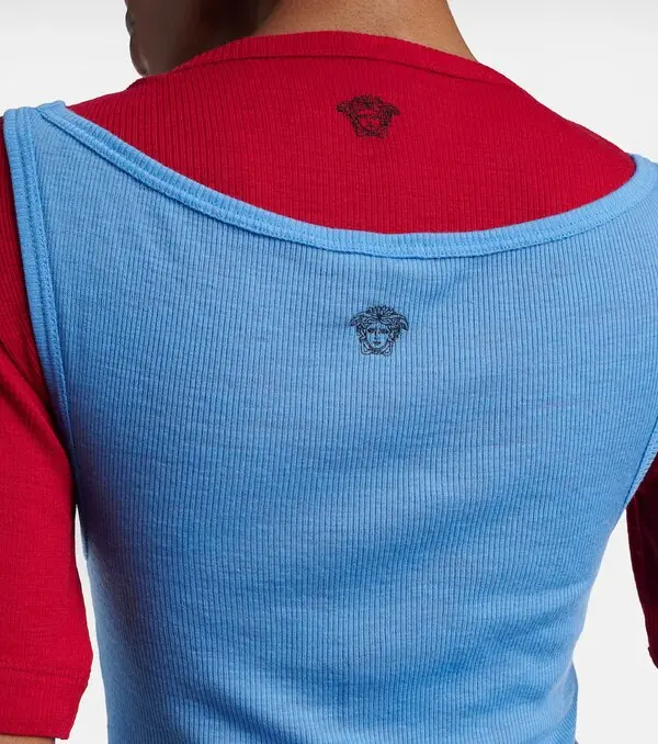 Versace Medusa Virgin Wool Tank Top - Blue