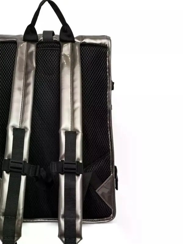 Rains Glossy Roll-top Backpack - Silver