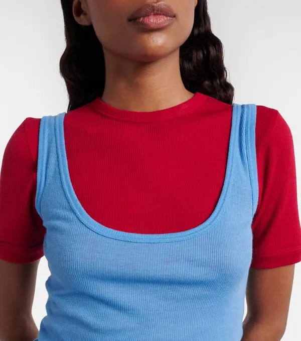 Versace Medusa Virgin Wool Tank Top - Blue