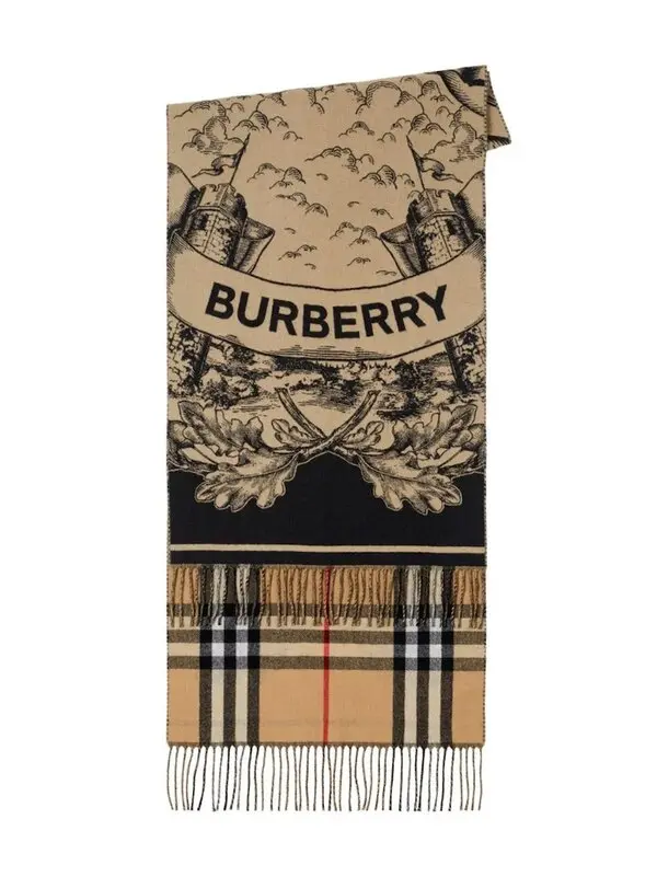 Burberry Giant Check Cashmere Scarf - Archive Beige