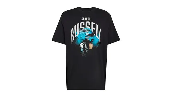 Adidas Mercedes Amg Petronas Formula 1 Team George Russell Graphic Tee Shirt - Black