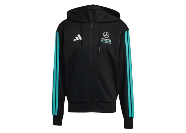 Adidas Mercedes Amg Petronas Formula 1 Team Dna Full Zip Hoodie - Black Semi Mint Rush