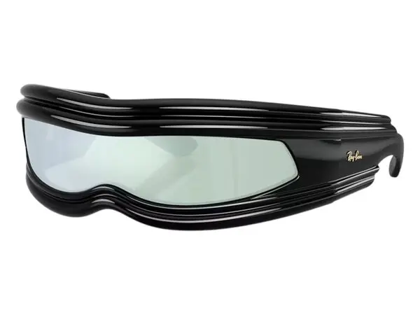 Ray-ban X A$ap Ultra Wrap Sunglasses - Polished Black Green Mirror Silver (rb4943 601/30 0/135)