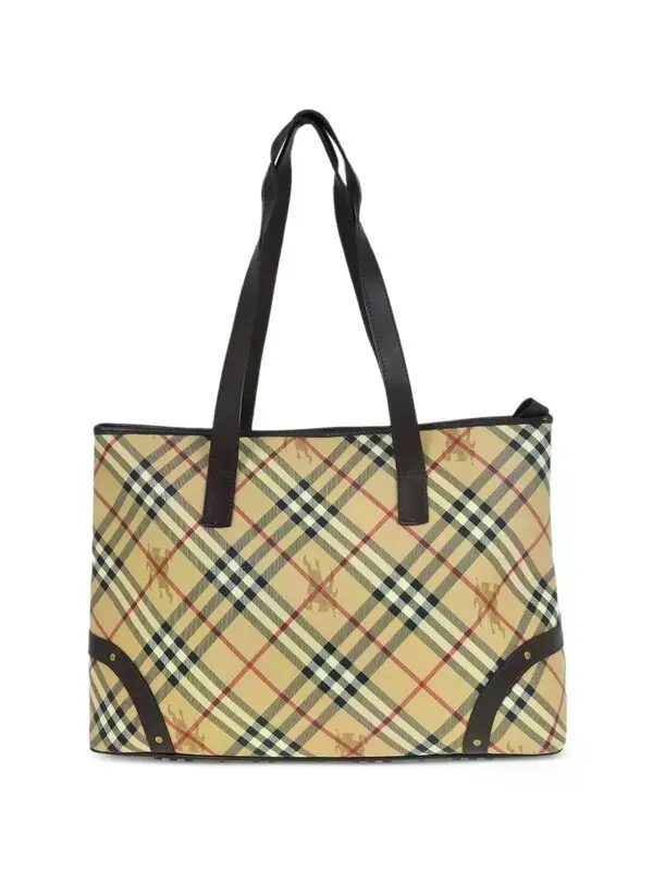 Burberry 1990s Check Pattern Shoulder Tote Bag