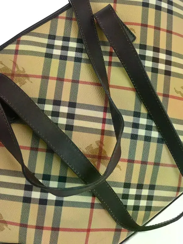 Burberry 1990s Check Pattern Shoulder Tote Bag