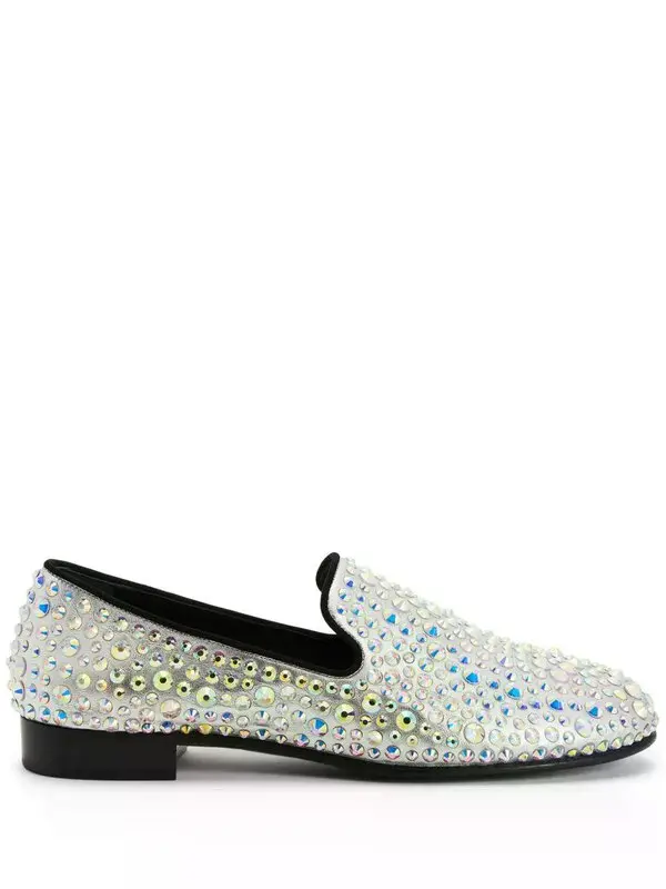 GIUSEPPE ZANOTTI Marvin Crystal-embellished Loafers - Silver