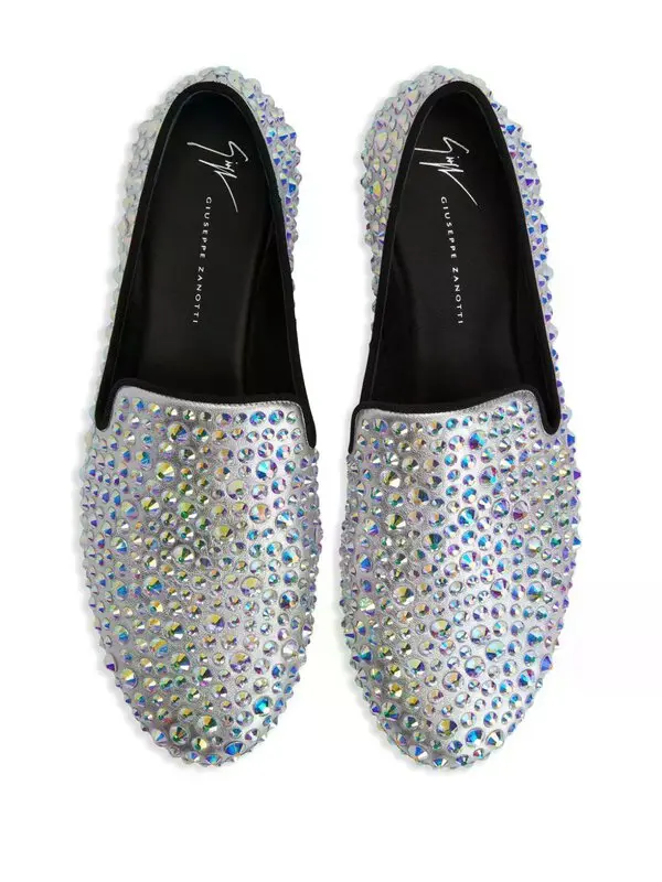 GIUSEPPE ZANOTTI Marvin Crystal-embellished Loafers - Silver