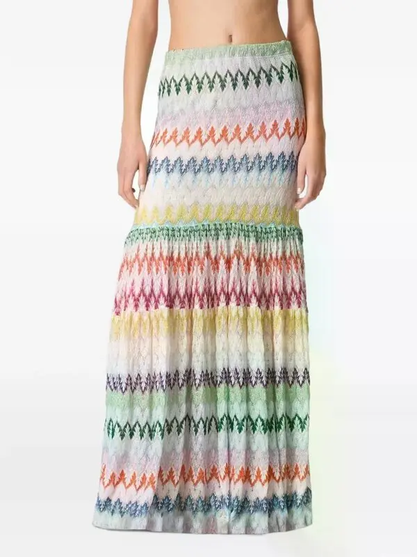 Missoni Chevron Maxi Skirt - Neutrals