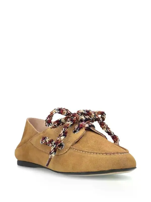 Pinko Braided-tie Loafers - Brown