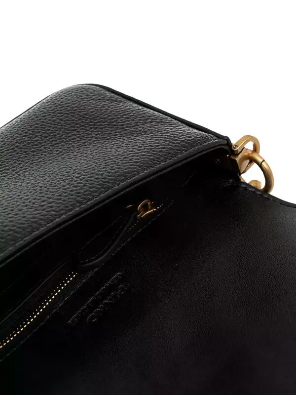 Pinko Love Birds Leather Mini Crossbody Bag - Black