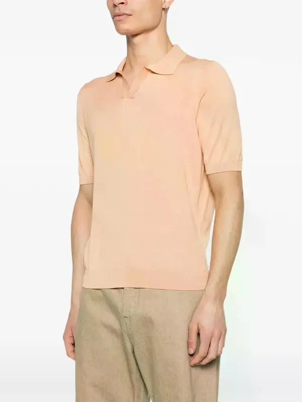 Tagliatore Open Collar T-shirt - Neutrals
