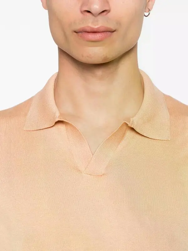 Tagliatore Open Collar T-shirt - Neutrals