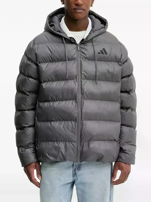 Adidas Hooded Puffer Jacket - Grey