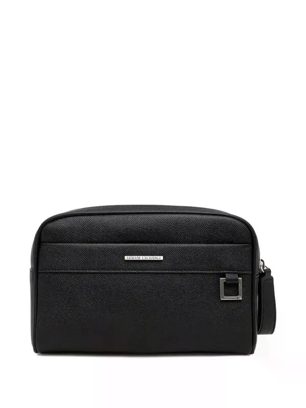 Armani Exchange Zipped Wash Bag - Black