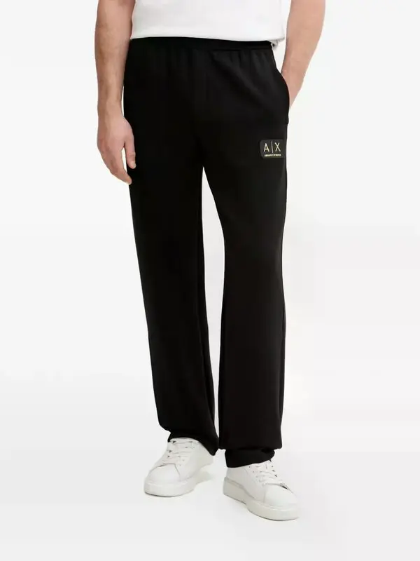 Armani Exchange Logo-patch Trousers - Black