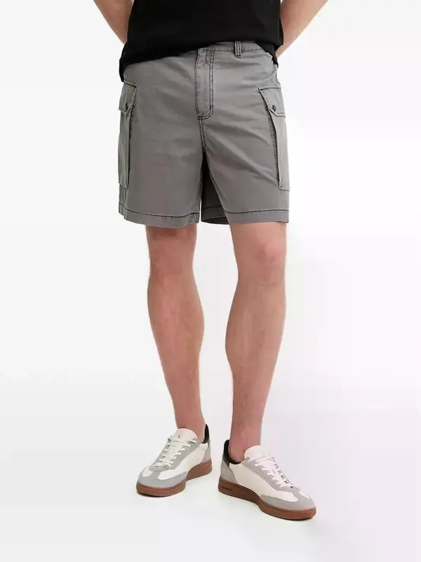 Armani Exchange Checked Cargo Shorts - Grey