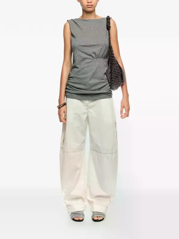 Bimba Y Lola Ruched Backless Tank Top - Grey